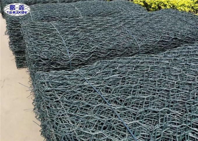Plastic Coated Gabion Wall Cages / Hexagonal Rock Filled Gabion Cages Plastic Coated Gabion Wall Cages / Hexagonal Rock Filled Gabion Cages
