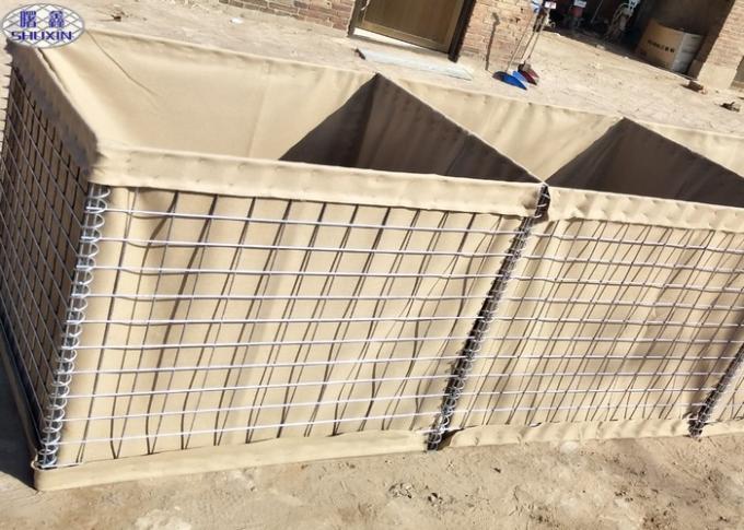Welded Wire Mesh Military Hesco Defensive Barriers With Geotextile Cloth
