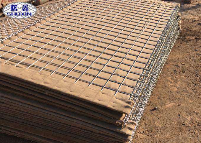 Welded Wire Mesh Gabion Box Bastion Sand Filled Type Beige Geotextile Cloth