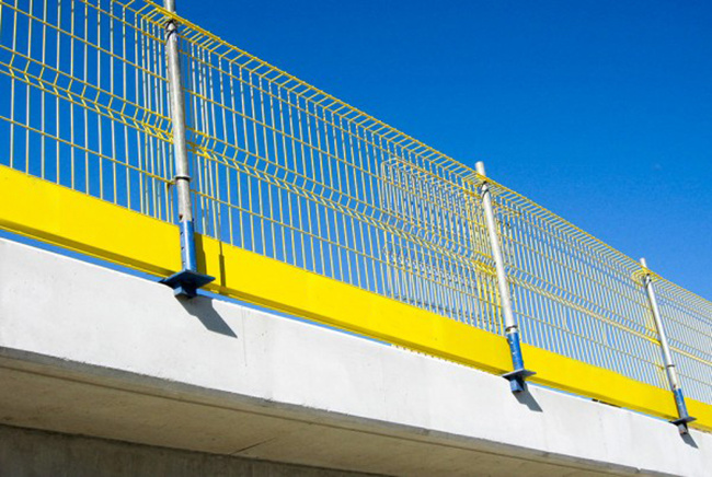 Q235 Steel Mesh Edge Protection Fencing With Toeboard For Building