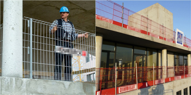 European Temporary Safety Steel Mesh Barrier Edge Protection System ...