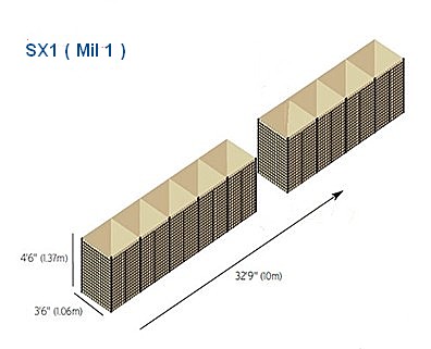 Military HESCO Barriers Mil 1 5442 Defensive Hesco Bastion Wall 3"X 3 ...