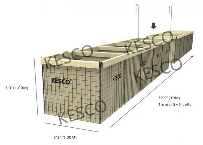 Mil 3 Hesco Bastion Barrier Defence , Gabion Barrier For Military