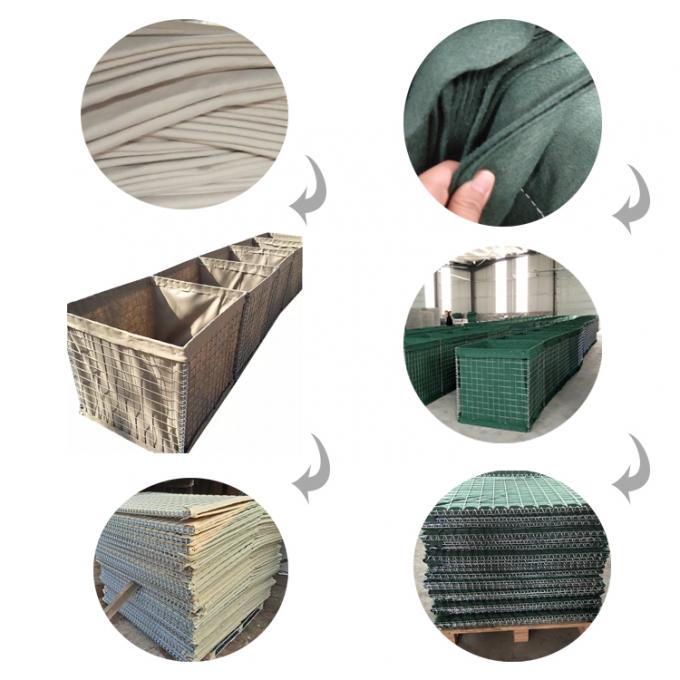 Green MIL3 Hesco Defensive Military Barriers Explosion Proof