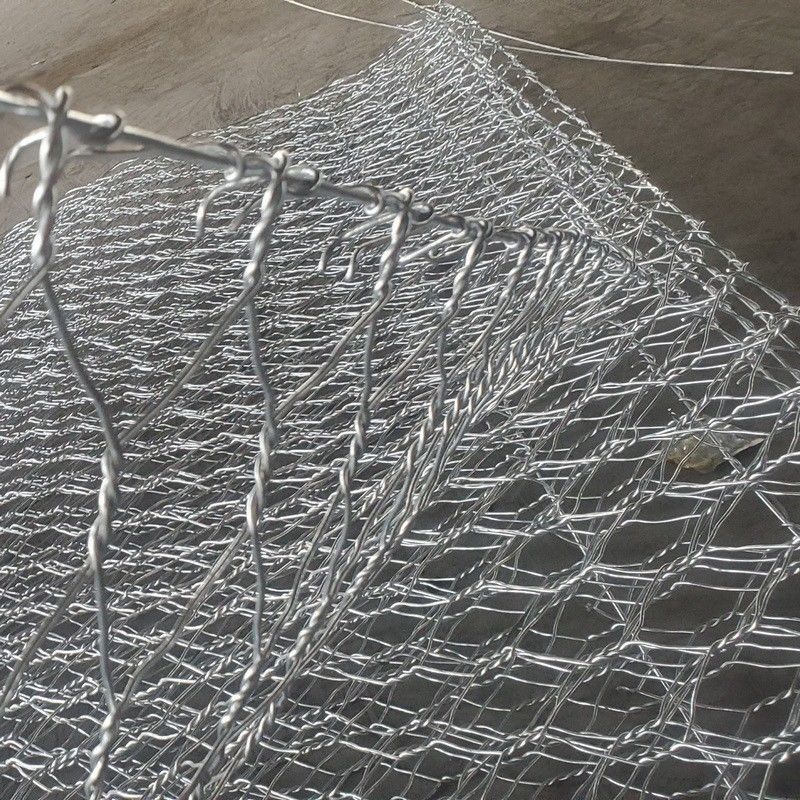 3x1x0.5m 80x100mm Gabion Wire Baskets 266g Green Pvc Zinc Coating Wire