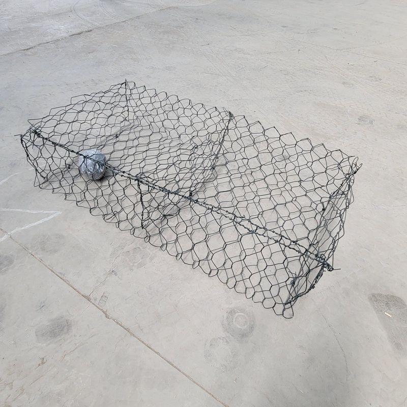 Hexagonal Mesh Gabion Baskets For River Defense Easy Installation Wire ...