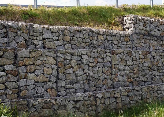 Galfan Coated Reinforced Gabion Mesh For Slope Support And Foundation ...