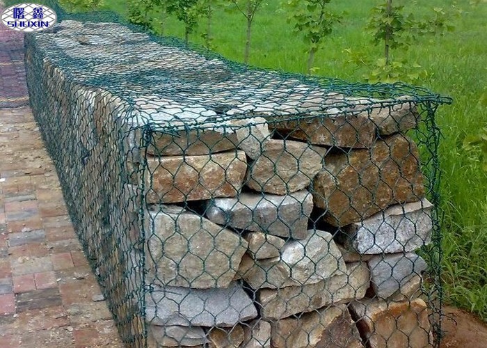Custom Hexagonal Gabion Wall Cages / Wire Mesh Rock Retaining Wall