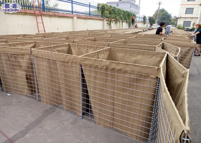 Army Hesco Bastion Barrier System Galvanized Welded Cages Sand Filled ...